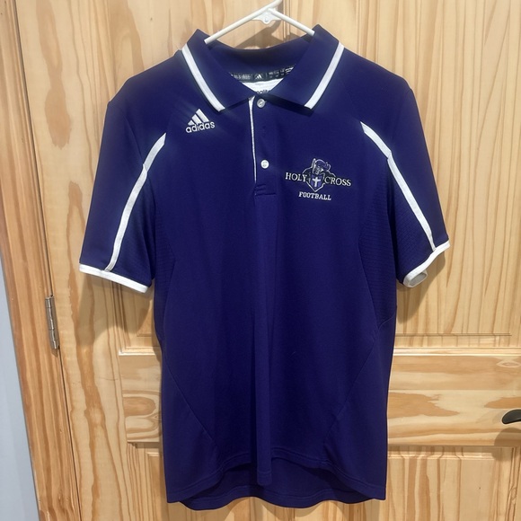 adidas | Shirts | Adidas Holy Cross Football Purple Polo Shirt | Poshmark